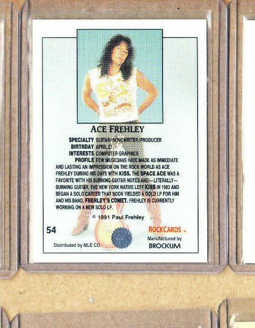 KISS-Trading Card-Ace Frehley-#54-Official Lic.-Authentic-BROCKUM-Mint ...